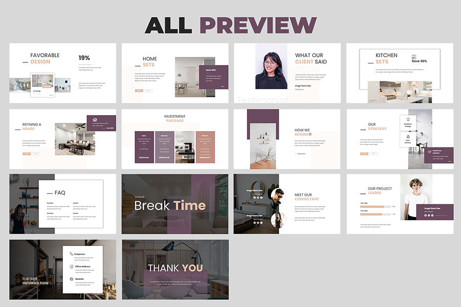 Interior Design Google Slides Presentation, Presentation Templates