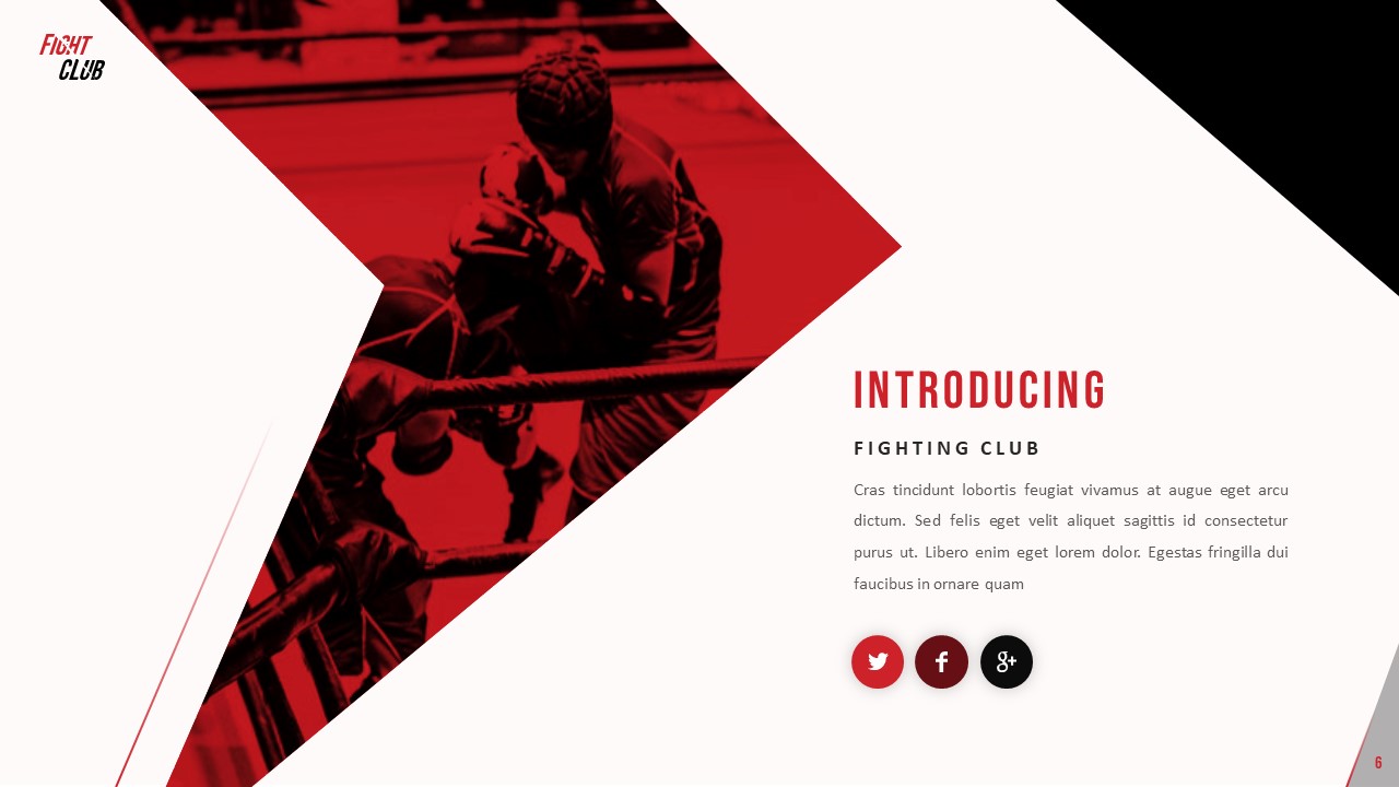 Fight Club Sports Presentation Template, Presentation Templates ...