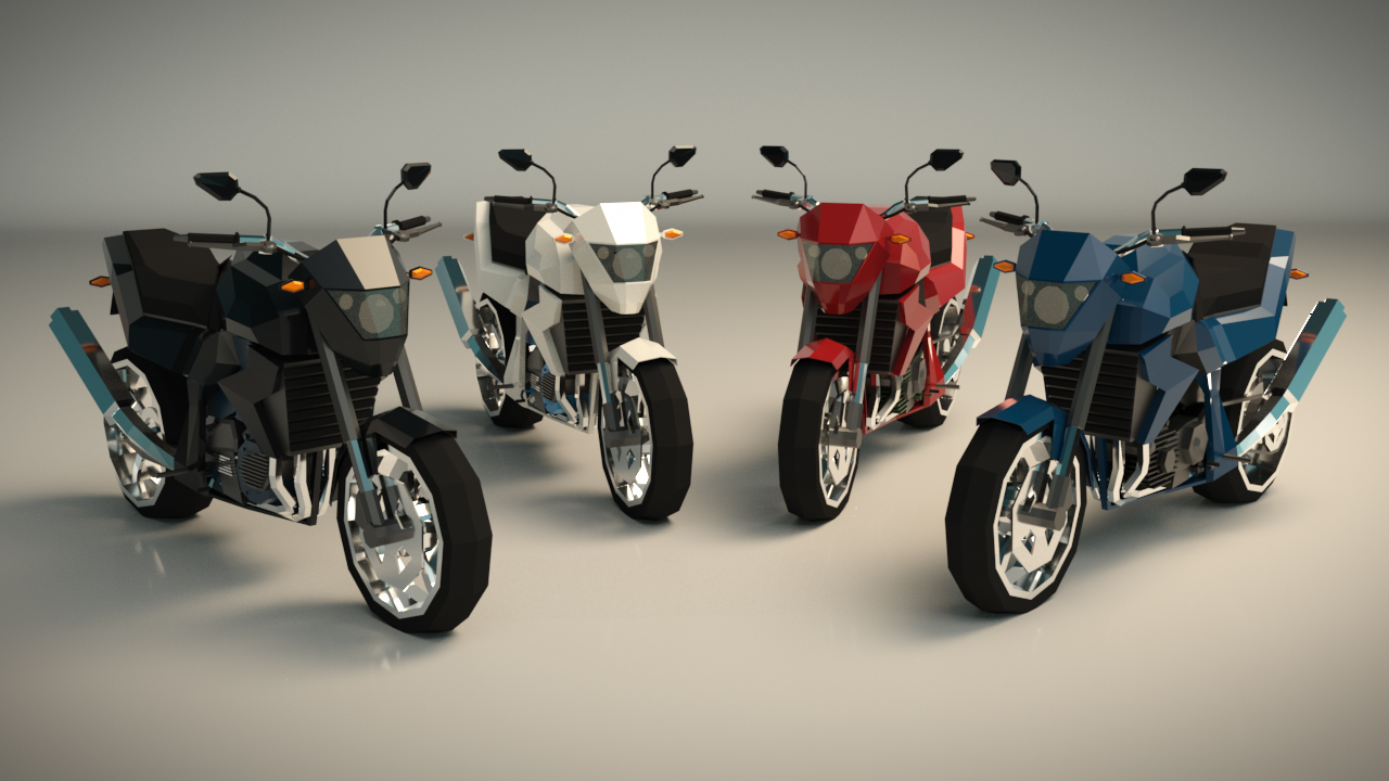 Low Poly Motorcycle 06 by Linder-Media | 3DOcean