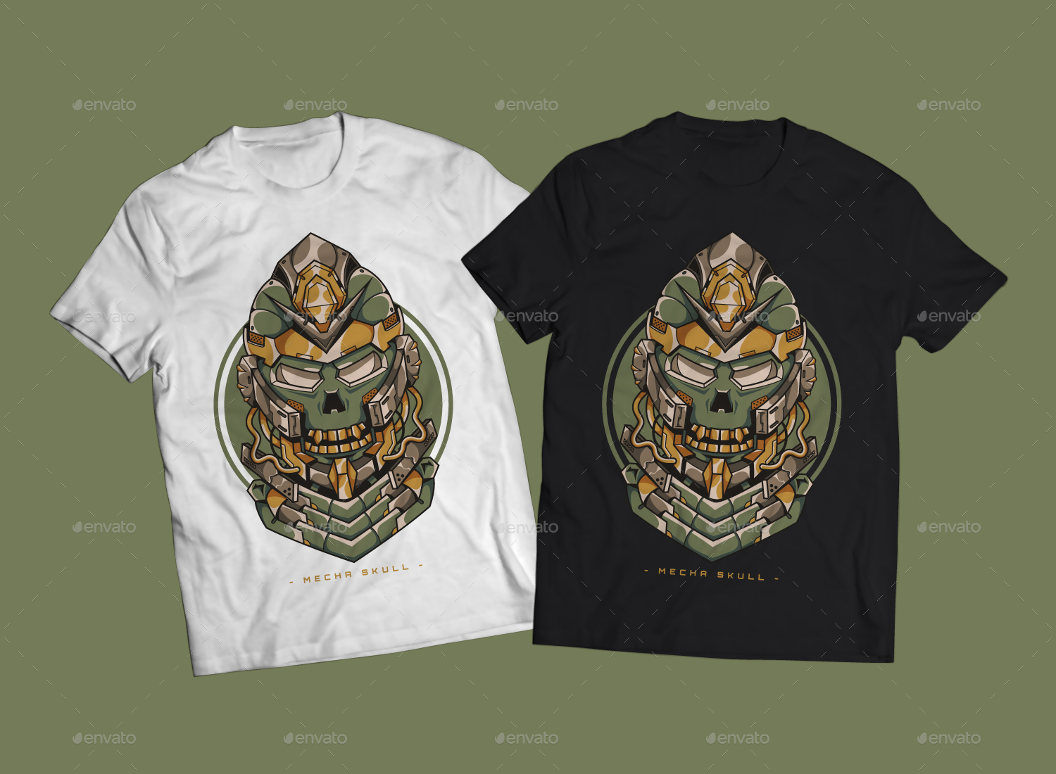 Mecha Skull T-Shirt Design, T-Shirts | GraphicRiver