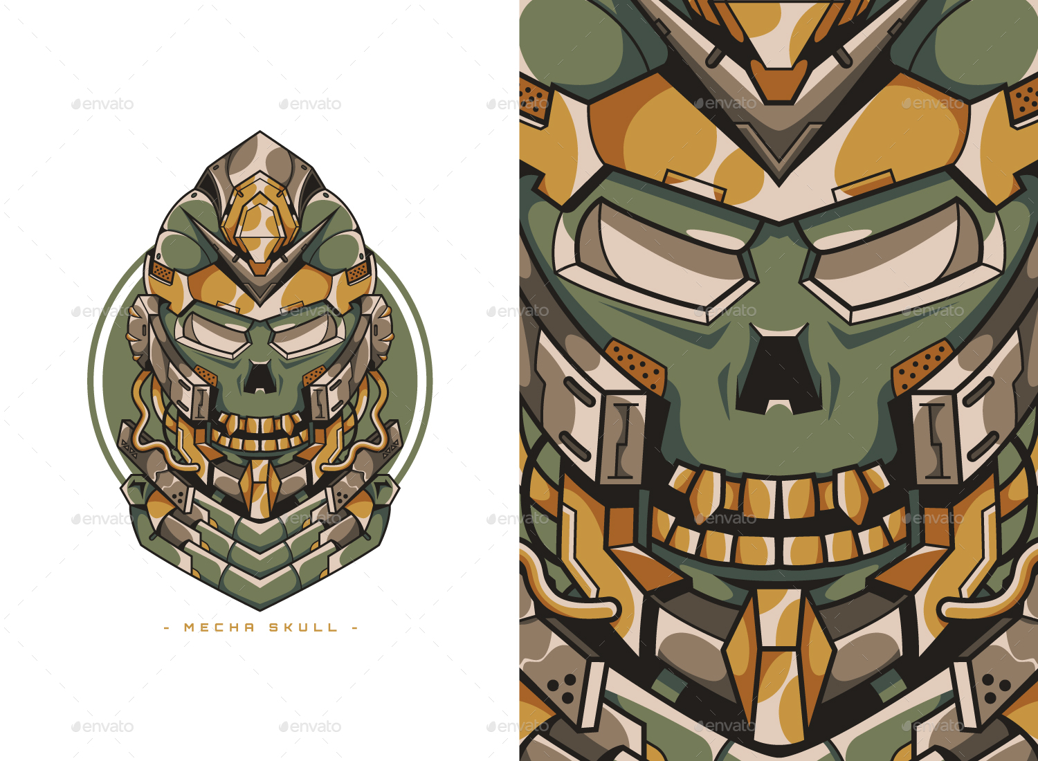 Mecha Skull T-Shirt Design, T-Shirts | GraphicRiver