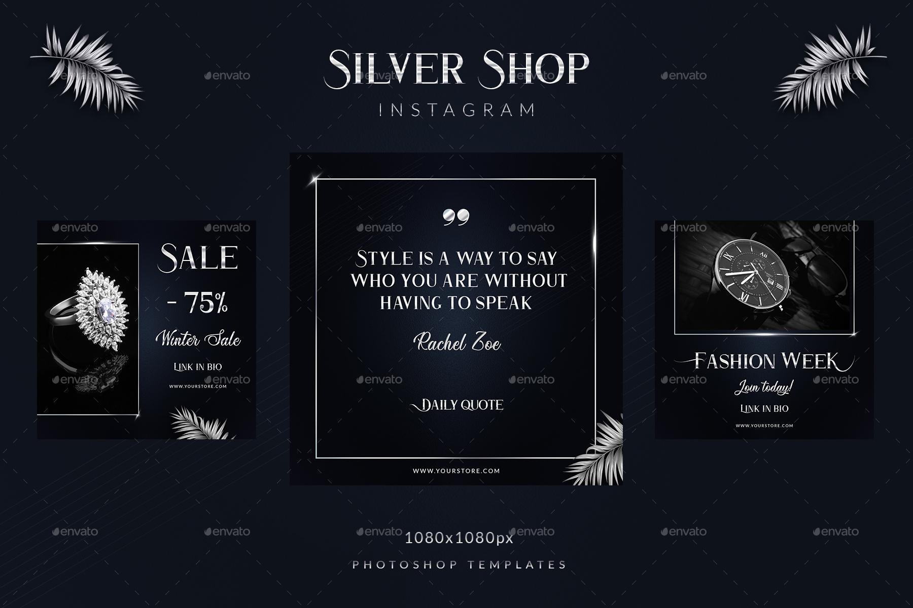 Silver Shop Instagram, Web Elements | GraphicRiver