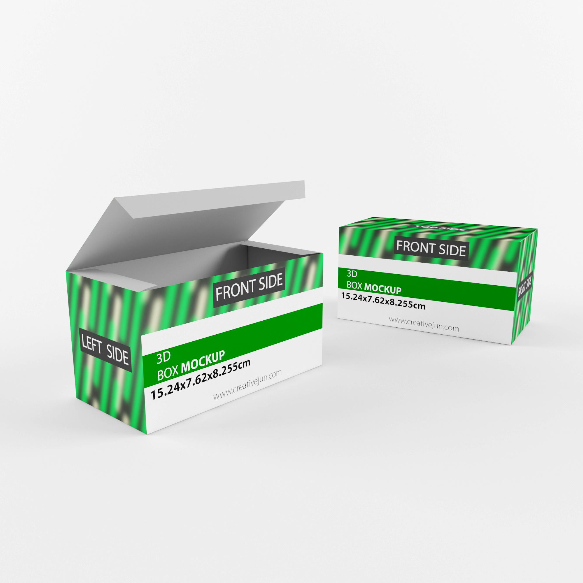 34_Low Poly closed & open Product box by creativejun | 3DOcean