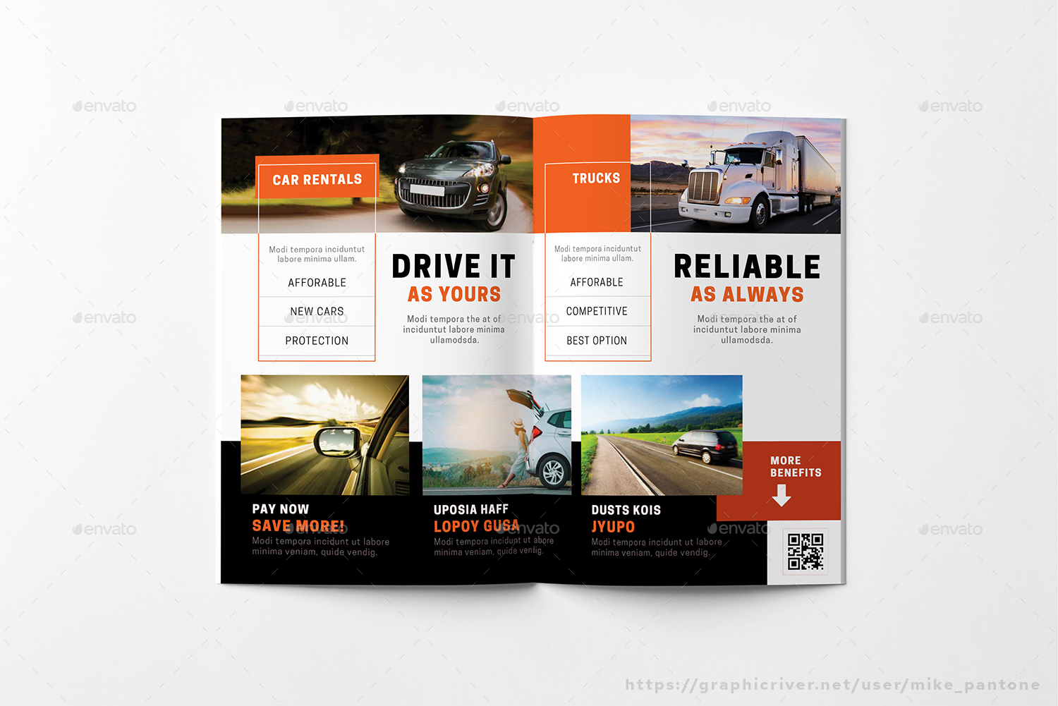 Car Rental Service Information Booklet, Print Templates | GraphicRiver