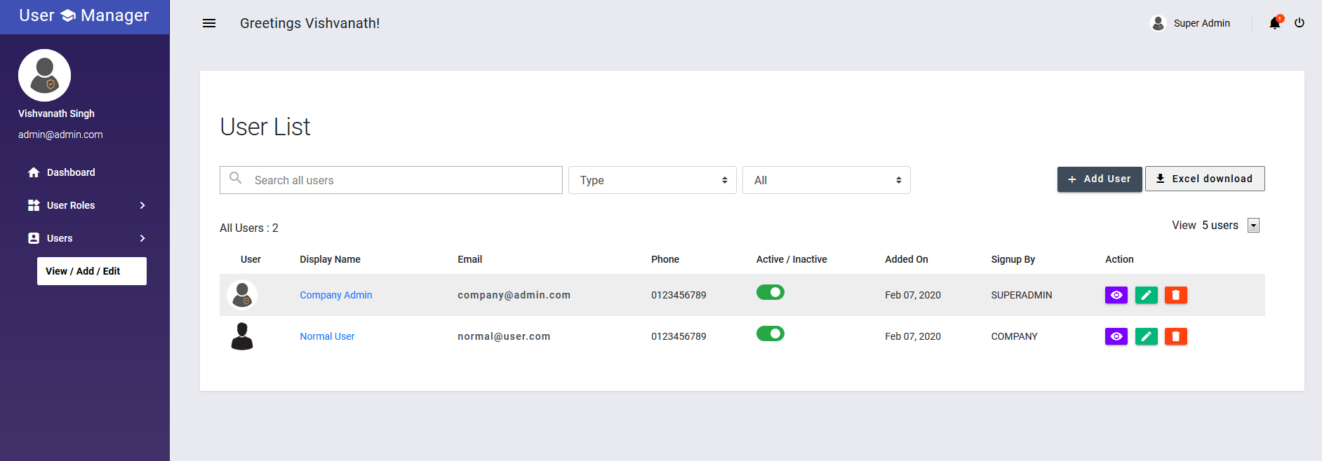 Laravel User Manager Material Design Admin Dashboard Theme Roles And Permissions By Gaurishtech