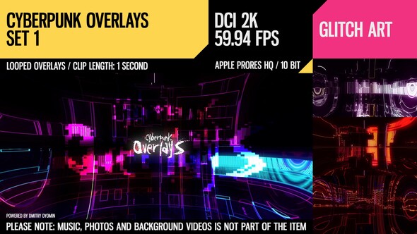 Cyberpunk Overlays (2K Set 1), Motion Graphics | VideoHive