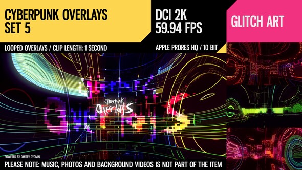 Cyberpunk Overlays (2K Set 5), Motion Graphics | VideoHive