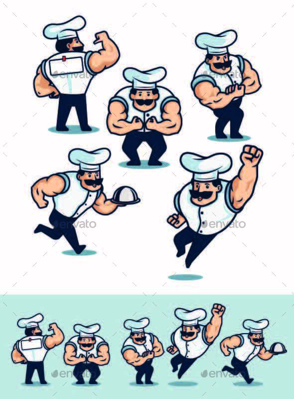 Bodybuilder Chef, Vectors | GraphicRiver