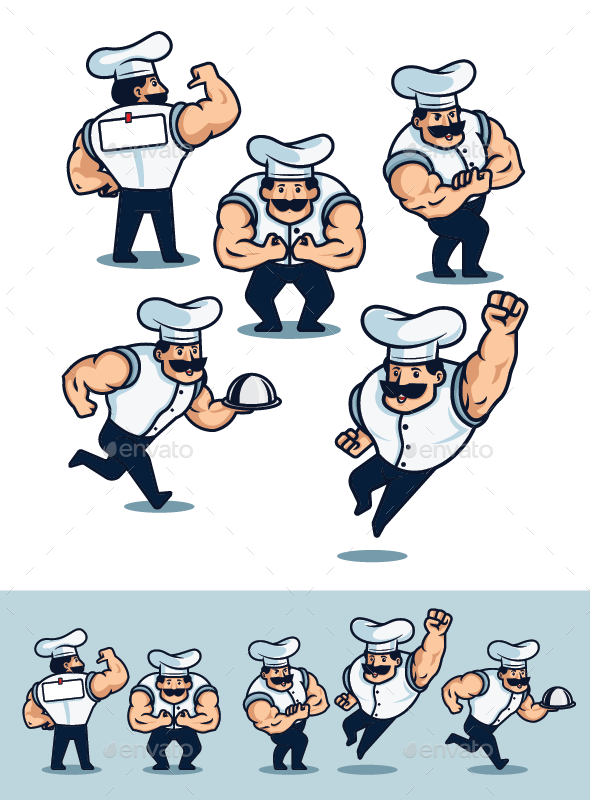 Bodybuilder Chef, Vectors | GraphicRiver