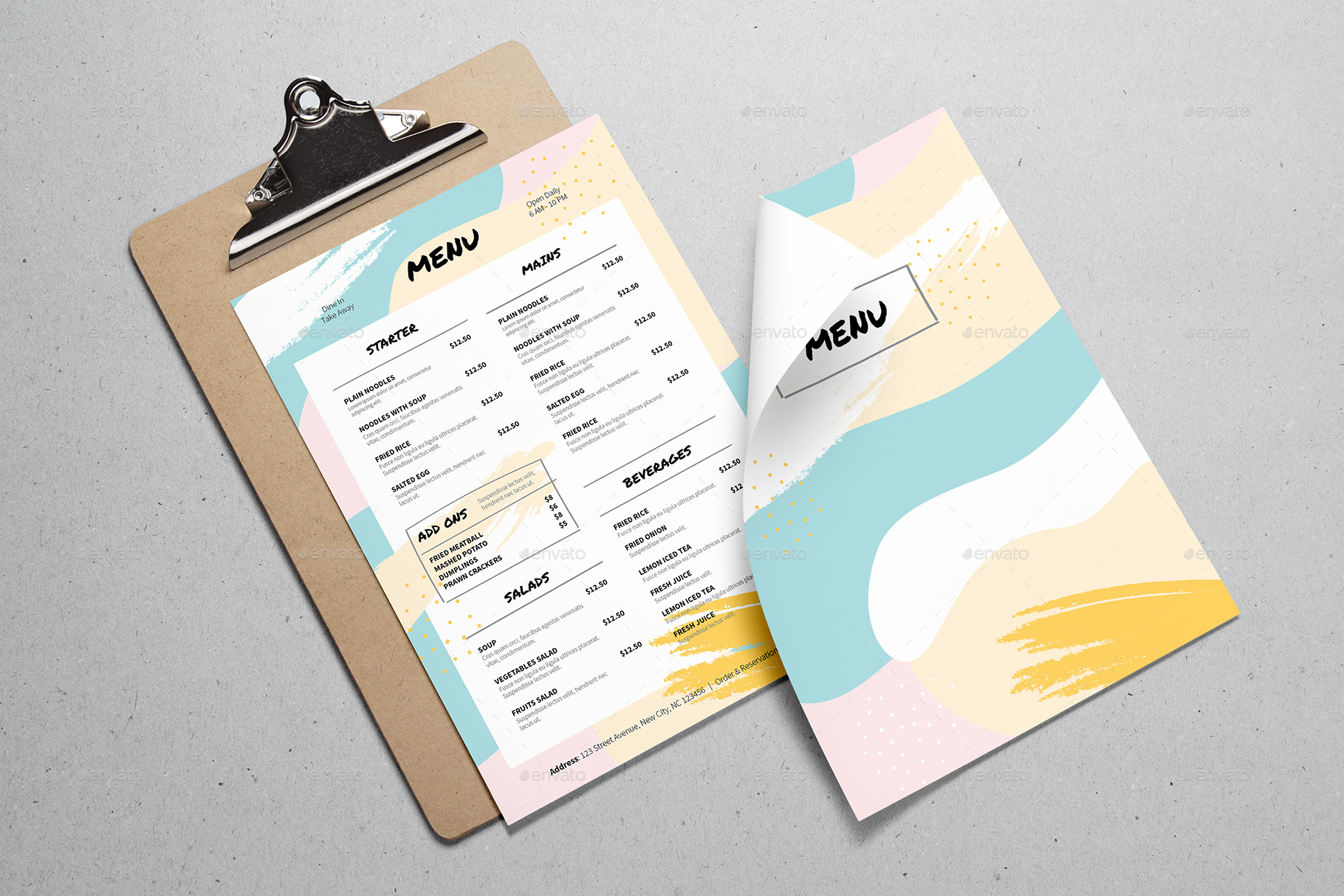 Colored Menu Template, Print Templates | GraphicRiver