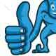 Blue Man Character Give Thumb Up Vector Illustration, Vectors ...