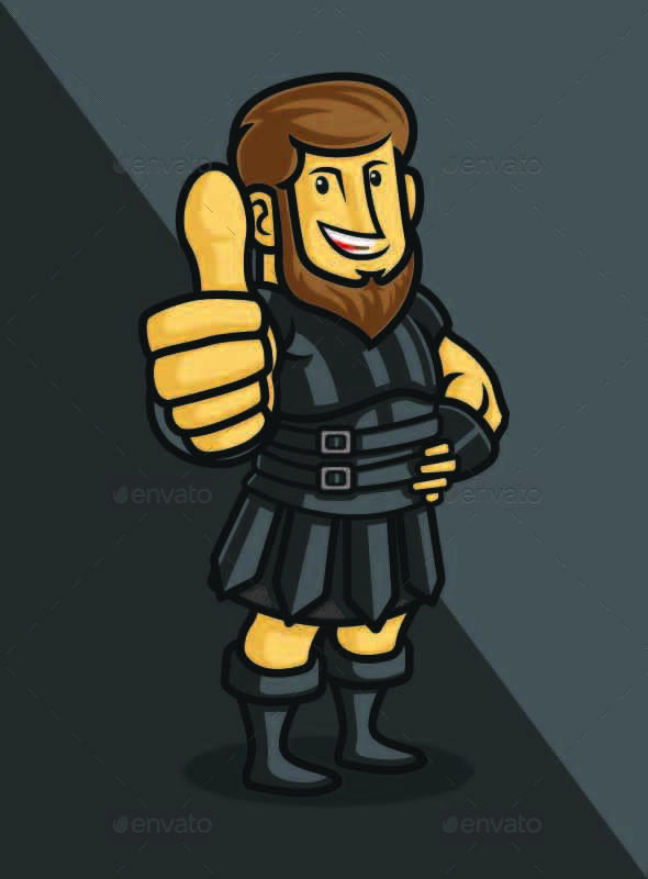 Roman Soldier Cartoon Character Giving a Thumbs Up Vector, Vectors