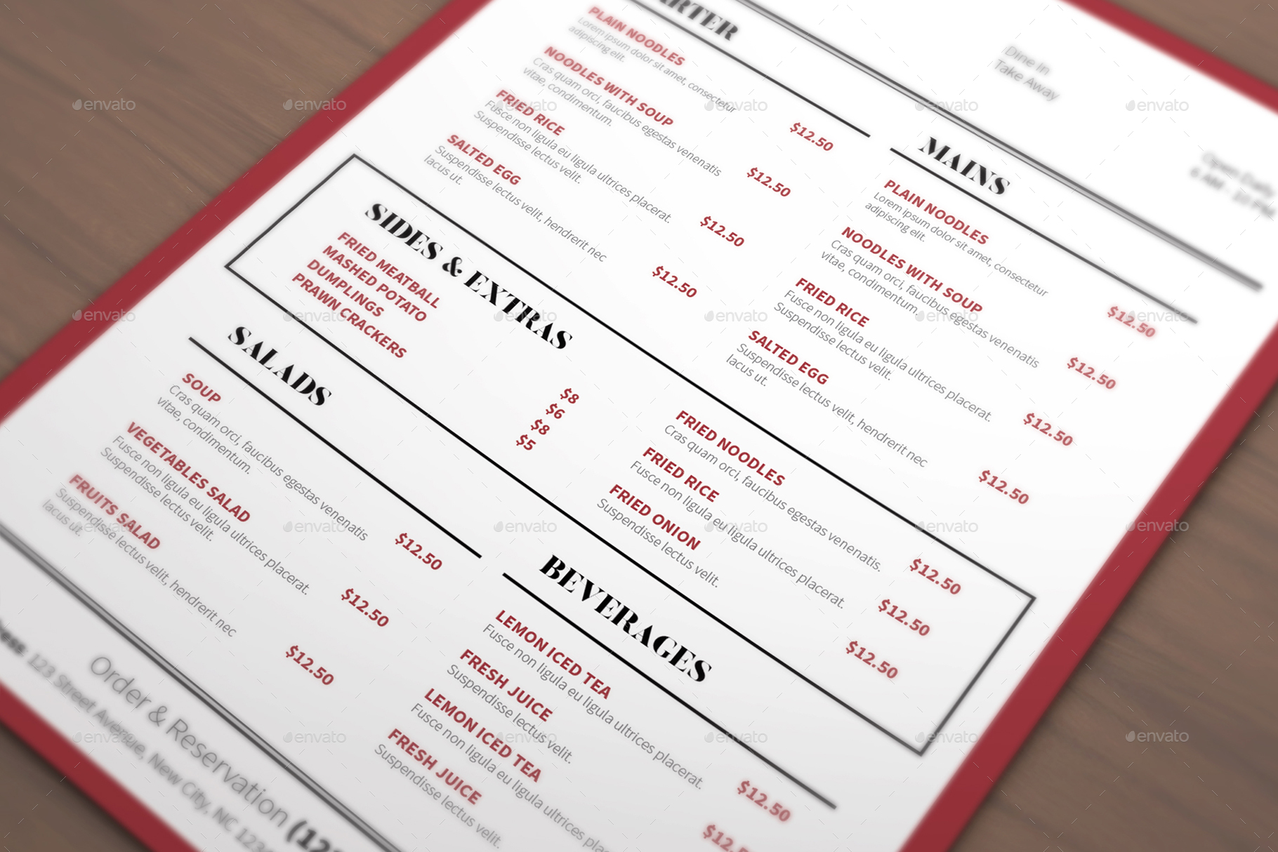 Menu Red Dot Template, Print Templates | GraphicRiver