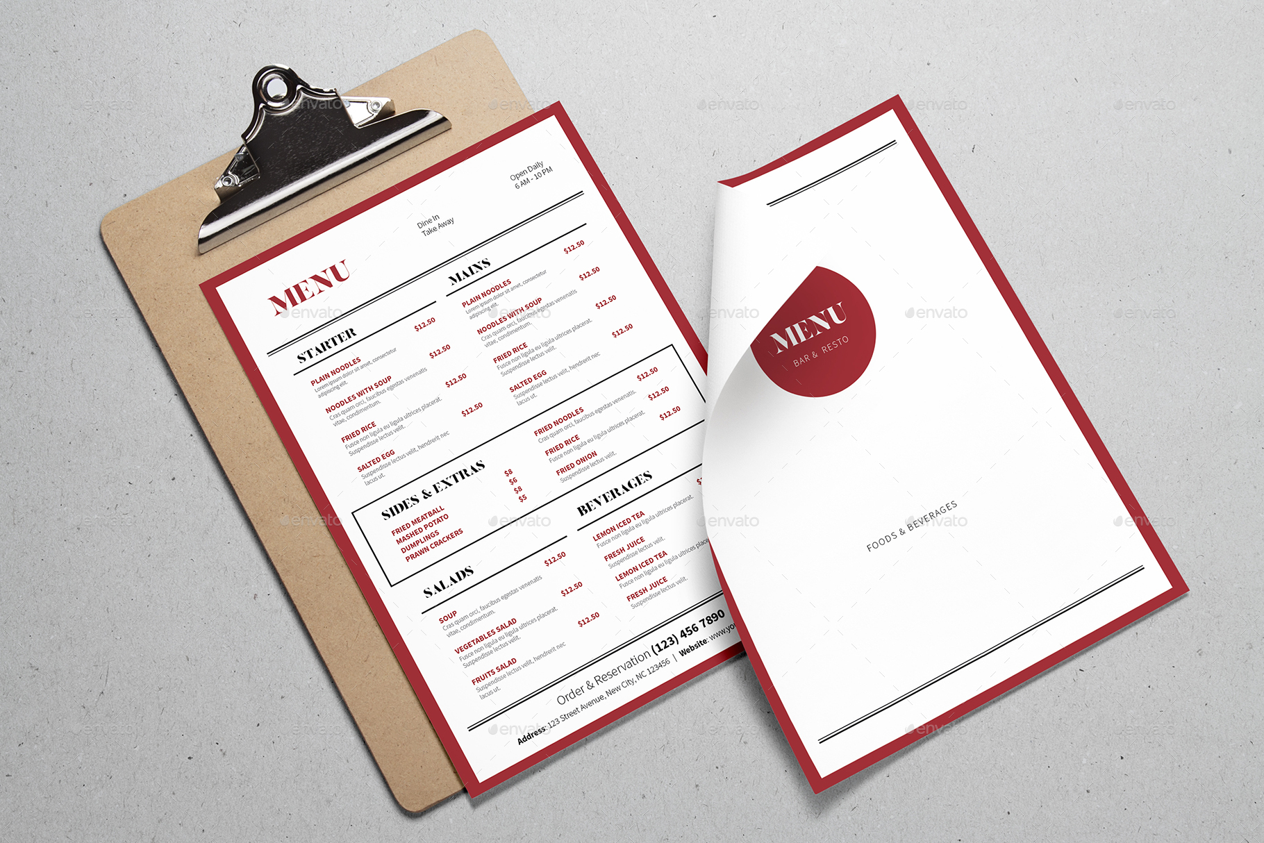 Menu Red Dot Template, Print Templates | GraphicRiver