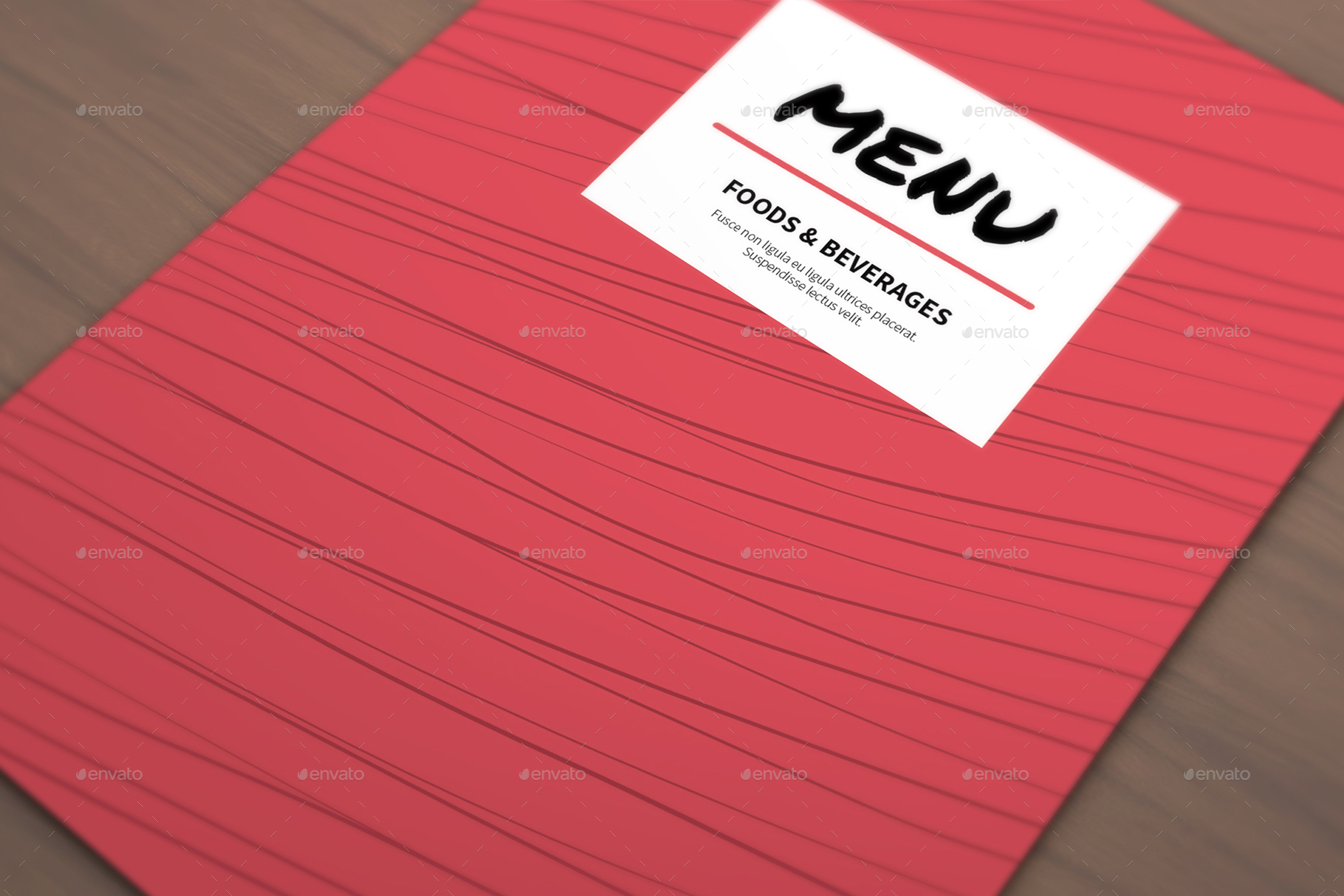 Menu Red Lines Template, Print Templates | GraphicRiver