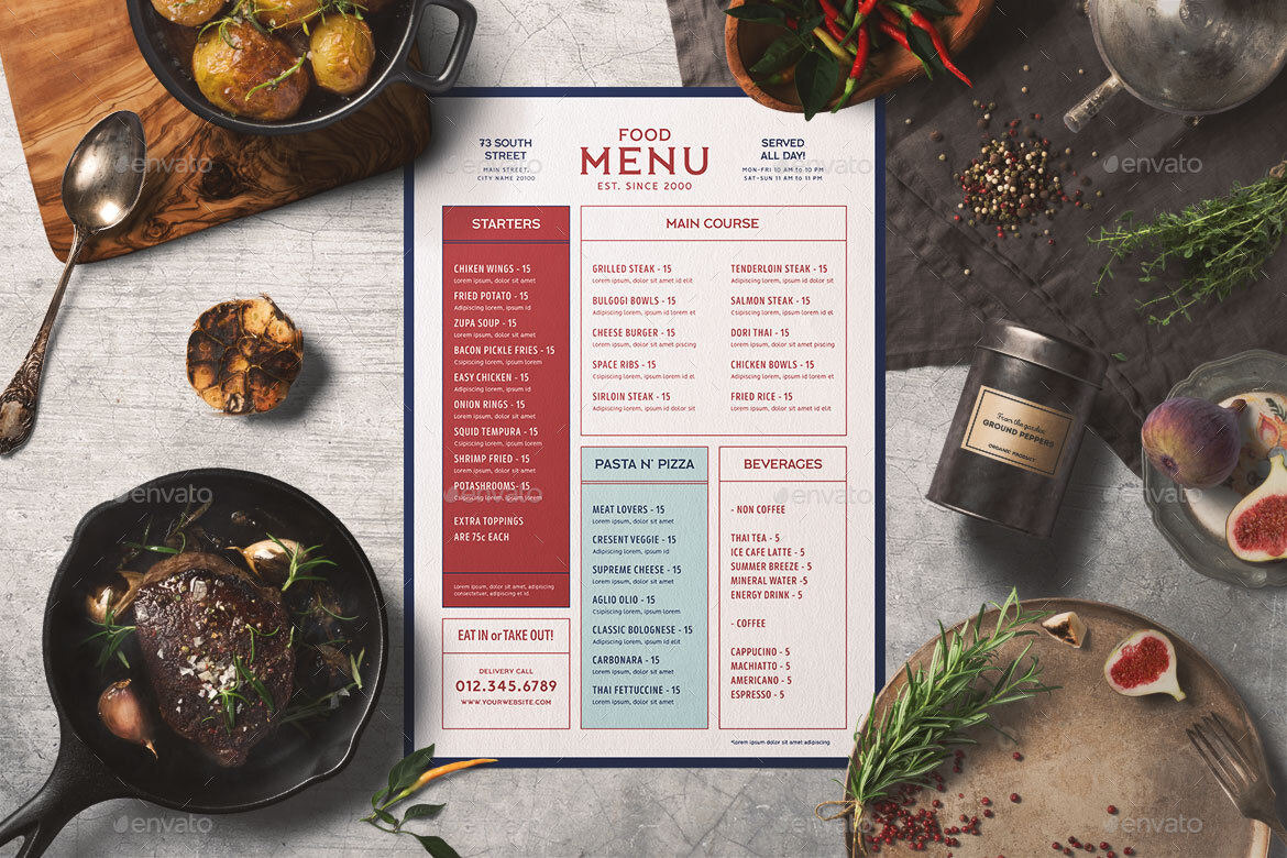 Modern Food Menu, Print Templates | GraphicRiver