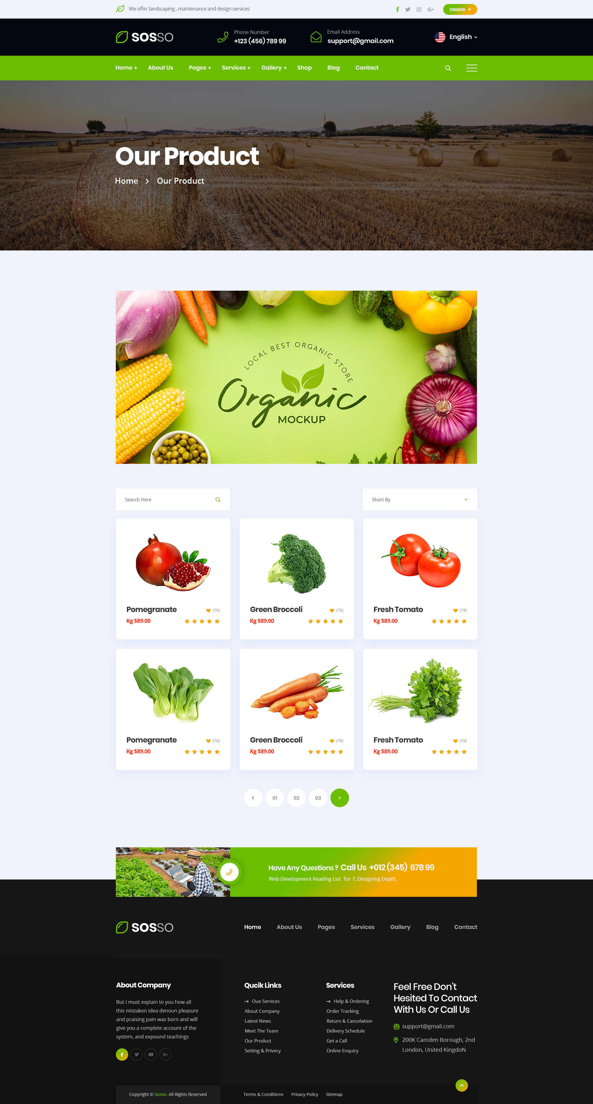 Sosso - Agriculture & Organic Food PSD Template by KreativDev | ThemeForest