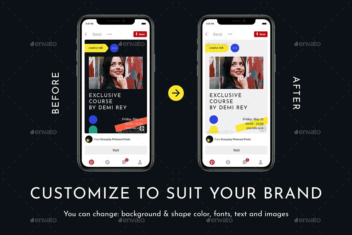 Everyday Pinterest Templates, Web Elements | GraphicRiver
