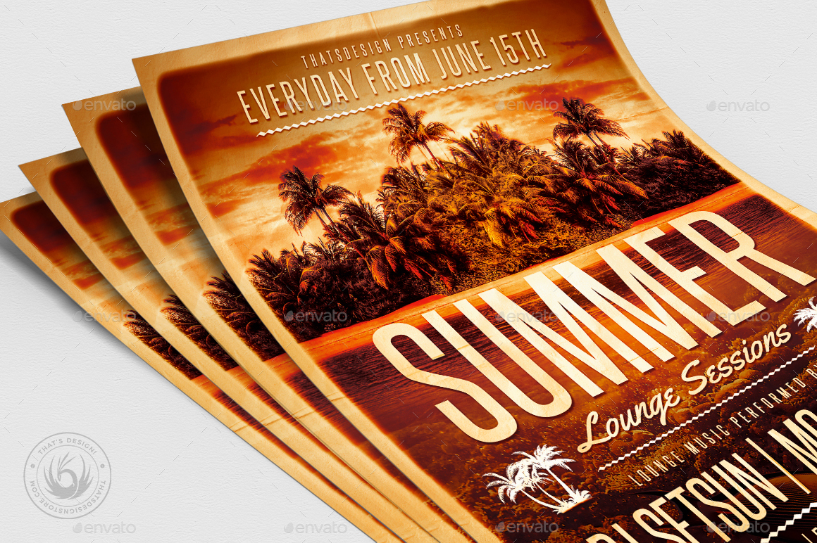 Summer Lounge Flyer Template V2, Print Templates | GraphicRiver