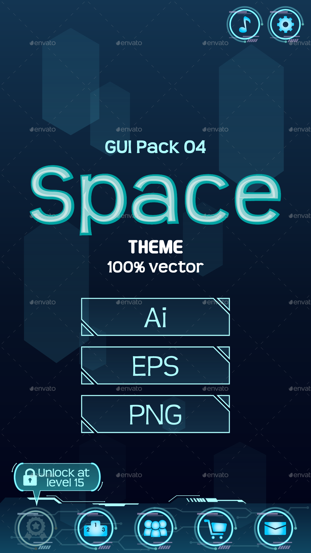 Space Theme GUI Pack 4, Game Assets | GraphicRiver