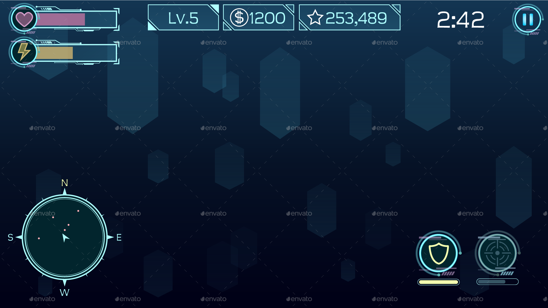 Space Theme GUI Pack 4, Game Assets | GraphicRiver