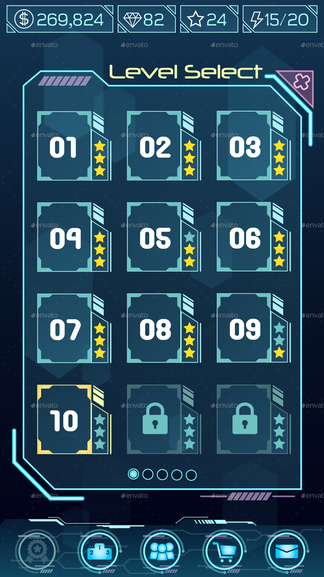 Space Theme GUI Pack 4, Game Assets | GraphicRiver