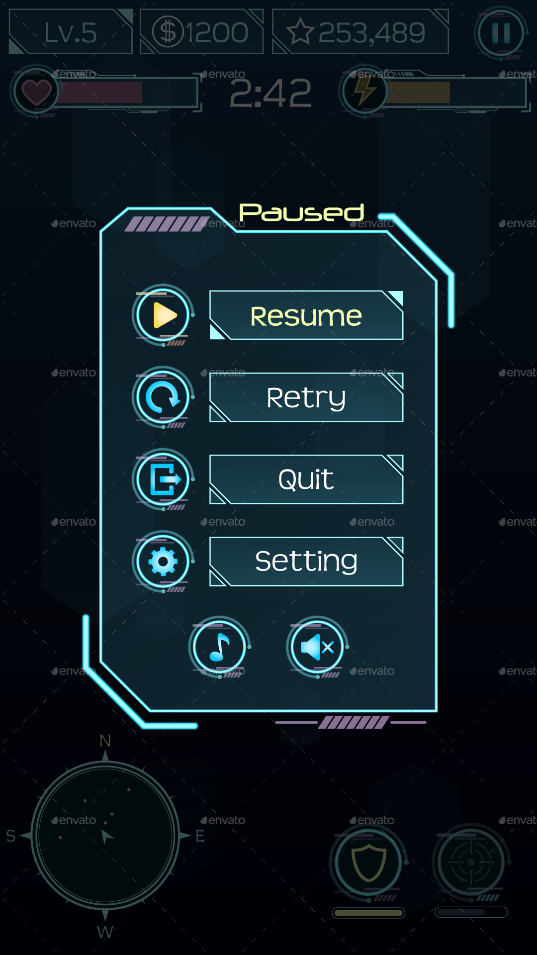Space Theme GUI Pack 4, Game Assets | GraphicRiver