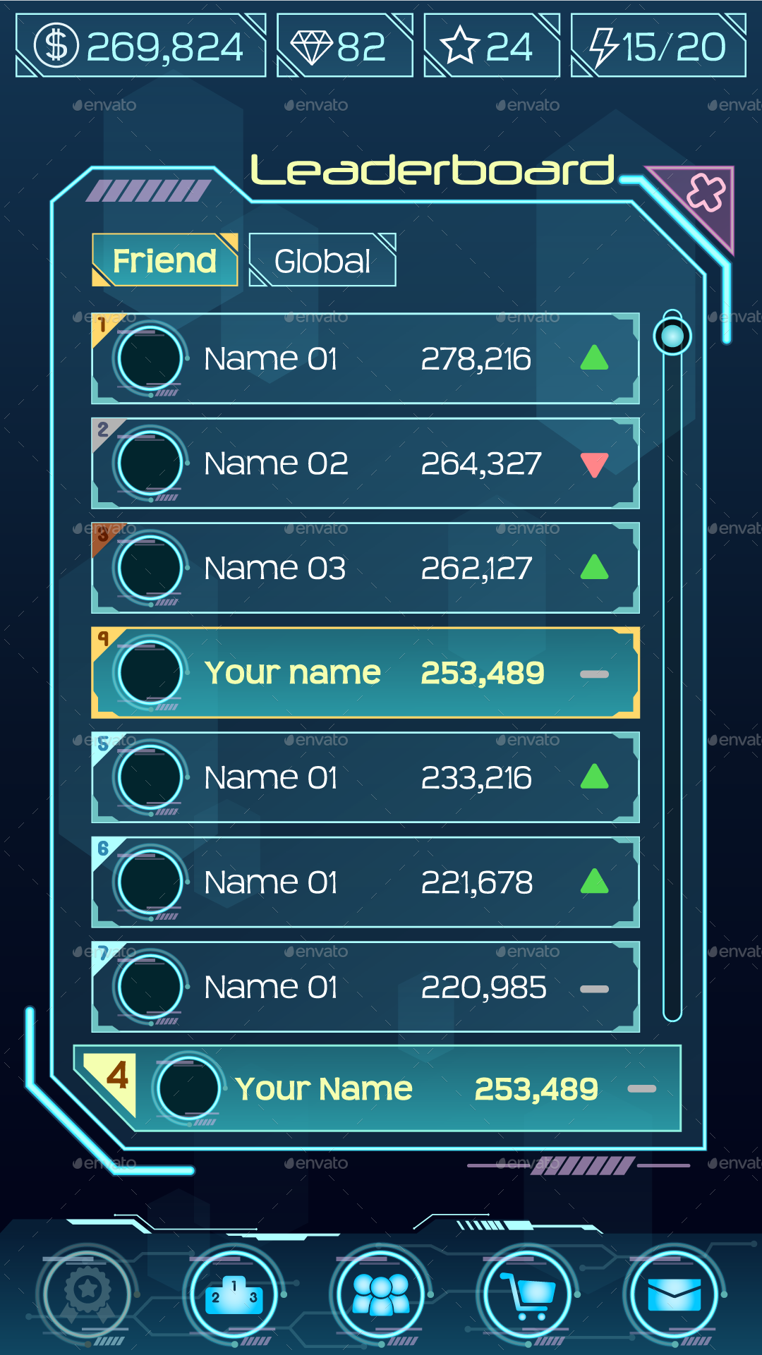 Space Theme GUI Pack 4, Game Assets | GraphicRiver