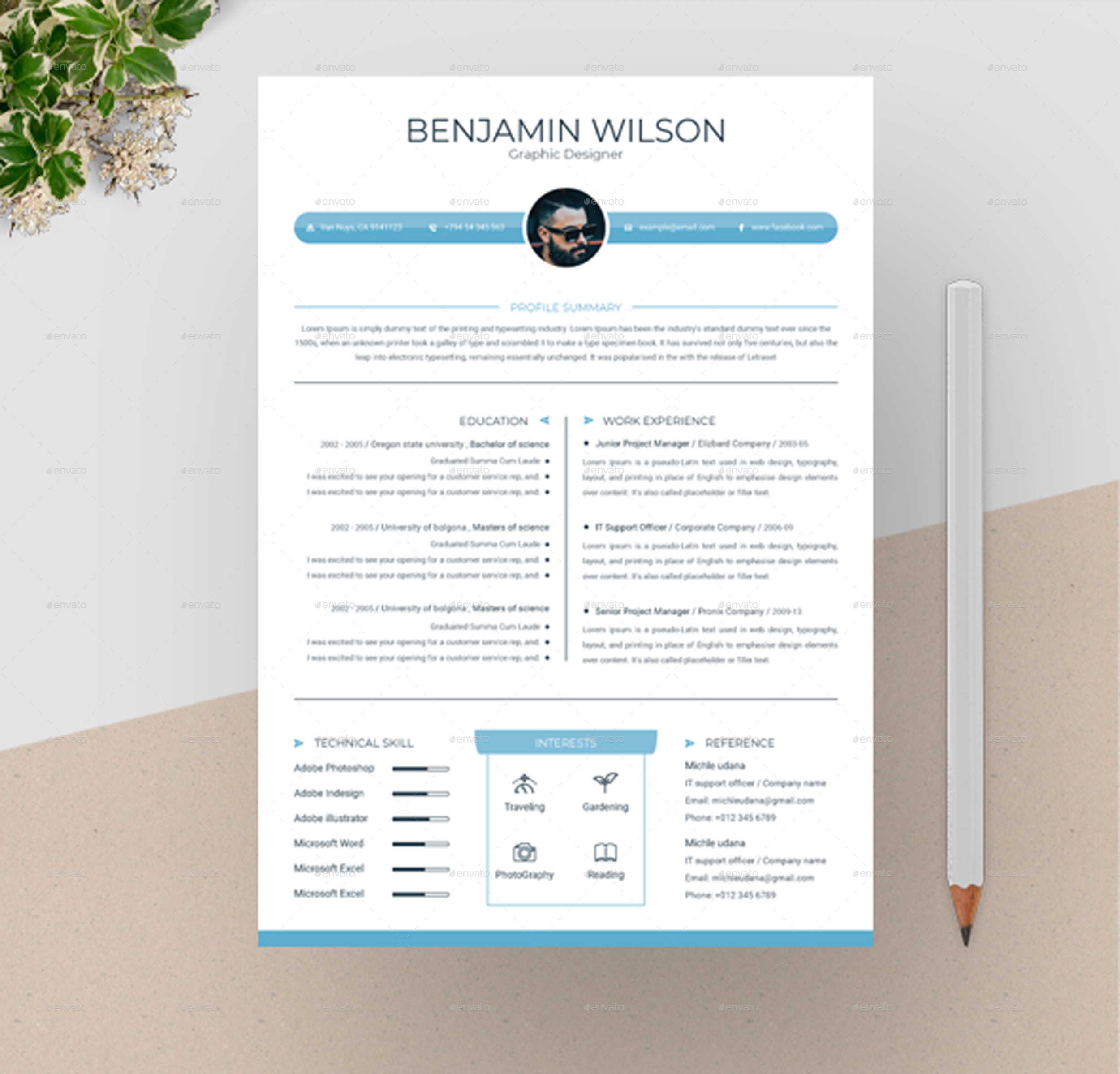 Elegant Resume, Print Templates | GraphicRiver