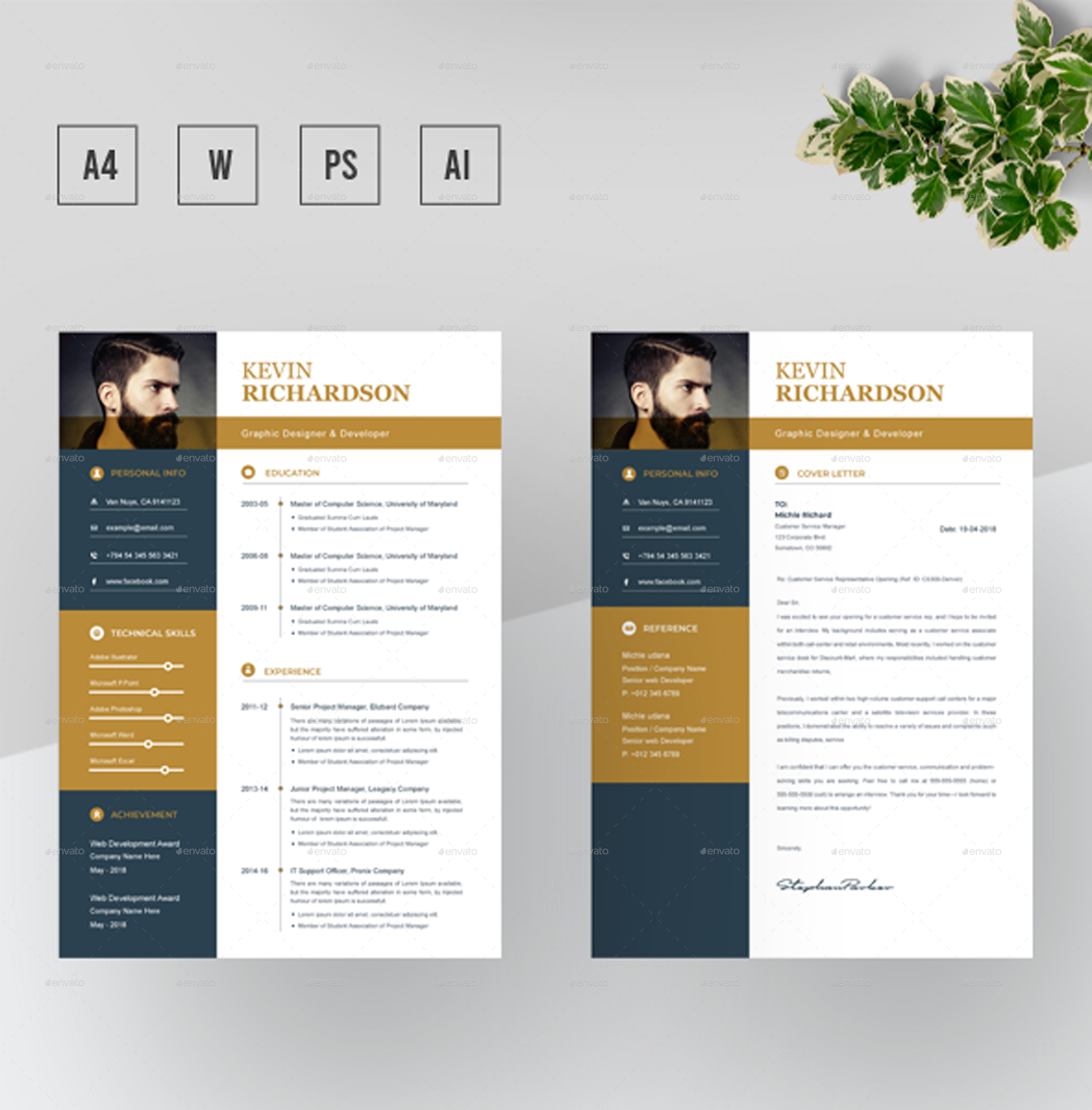 Stylish Resume, Print Templates | GraphicRiver