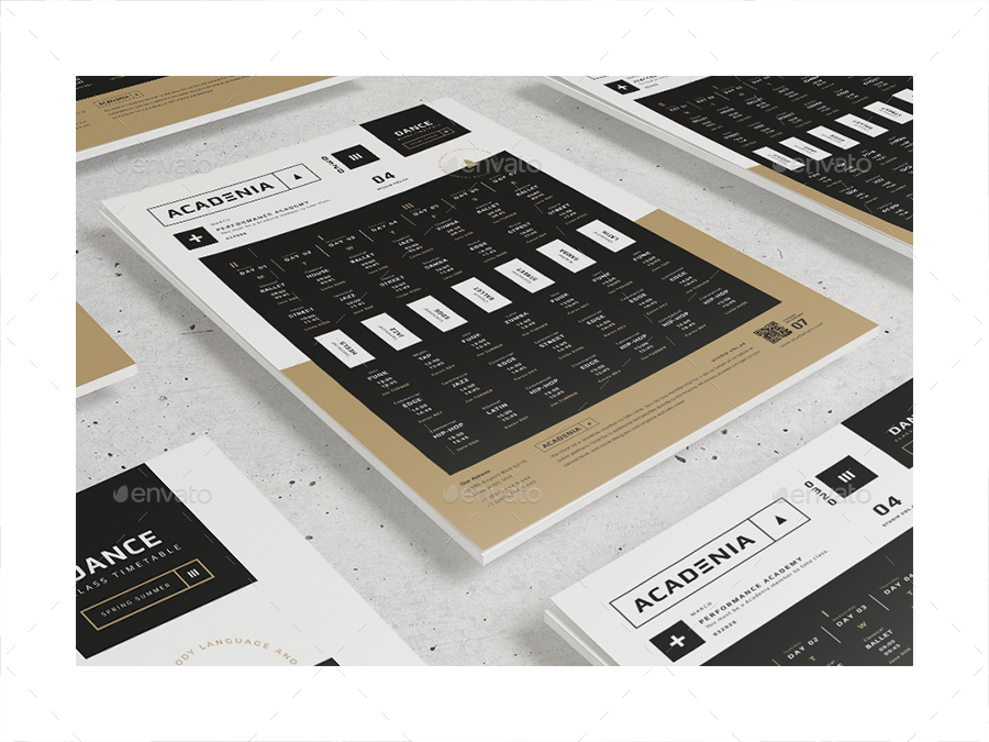 Dance Class Timetable/Schedule, Print Templates | GraphicRiver