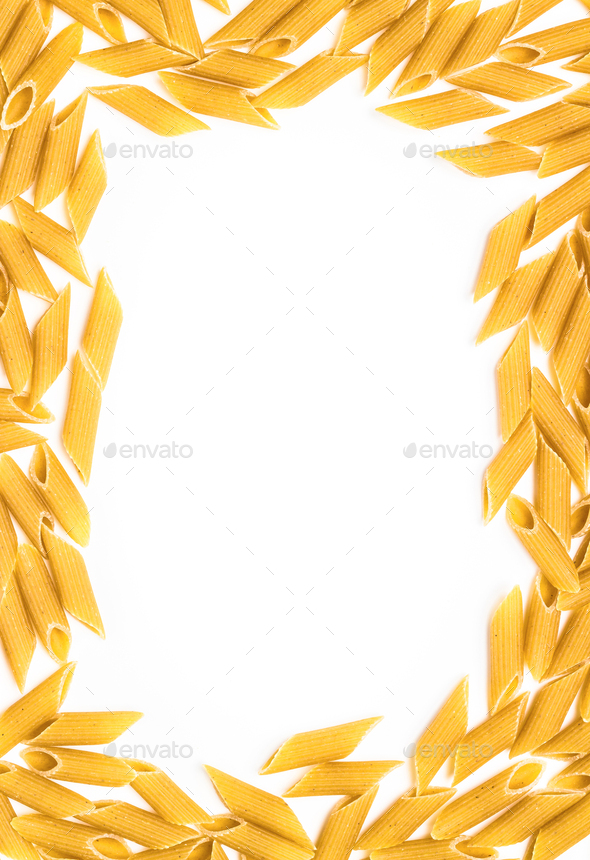 Pasta frame with italian Penne Stock Photo by KYNASTUDIO | PhotoDune