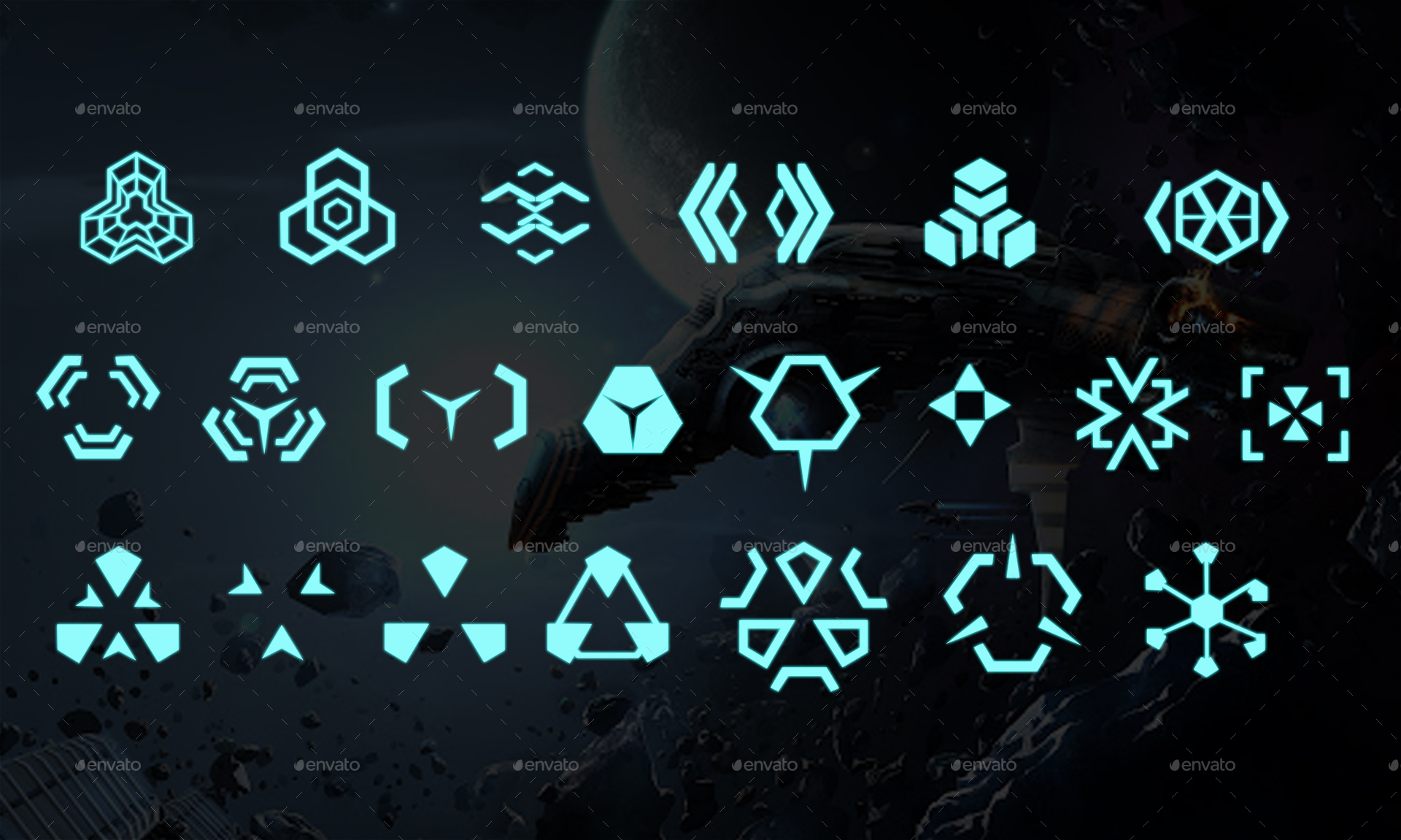 SciFi Icons Pack, Game Assets | GraphicRiver