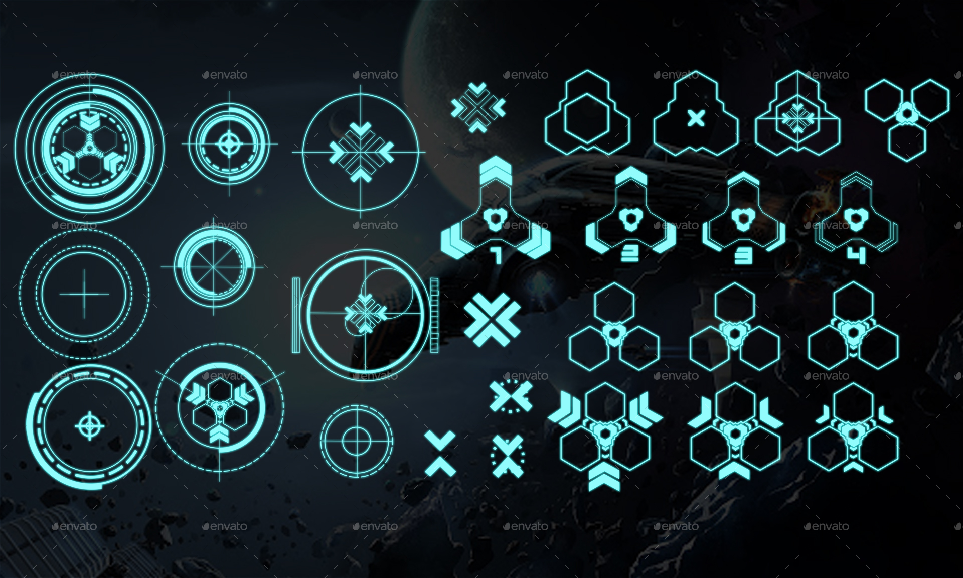SciFi Icons Pack, Game Assets | GraphicRiver