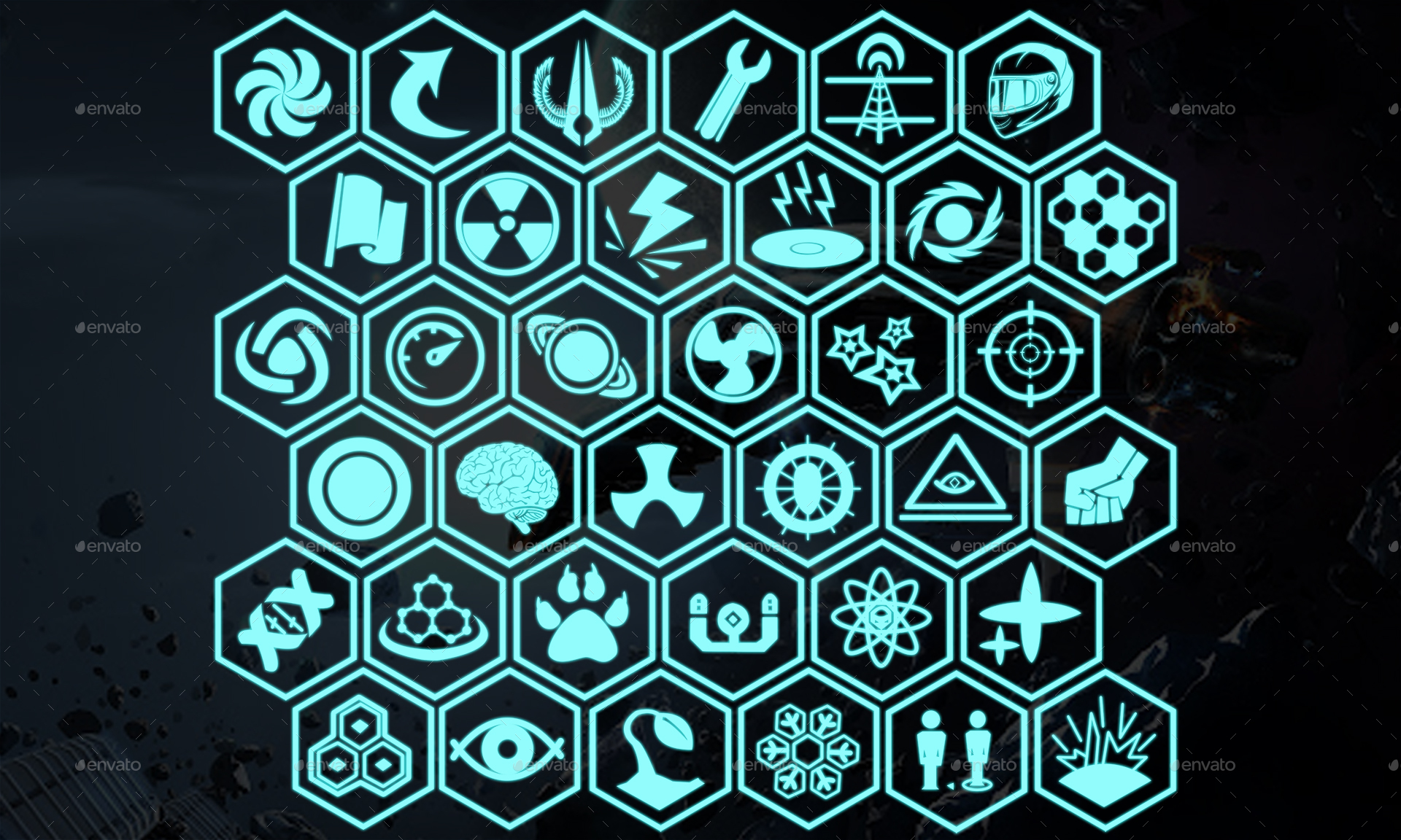 SciFi Icons Pack, Game Assets | GraphicRiver
