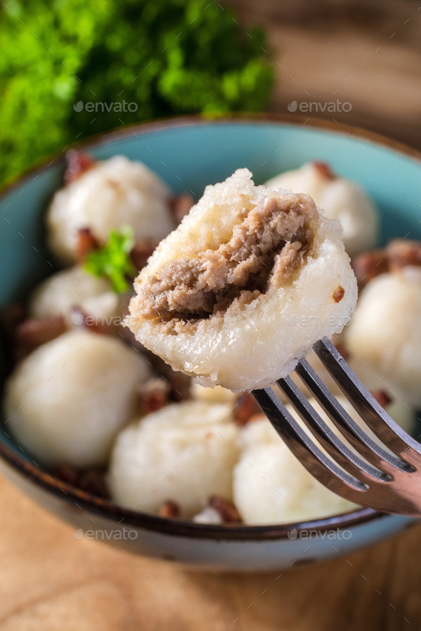 Meat stuffed potato dumplings. Stock Photo by foto_pstryki | PhotoDune