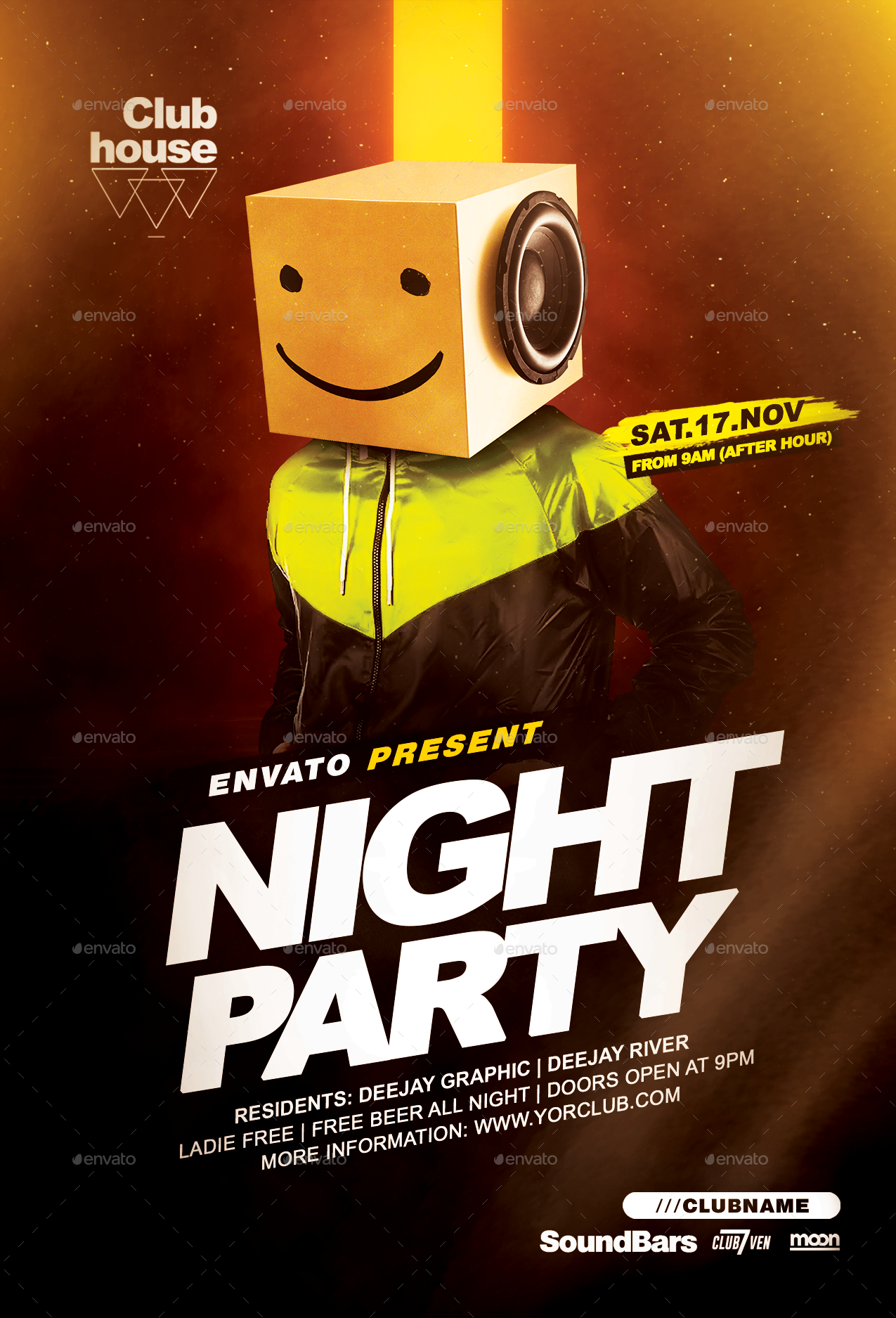 Night Party Flyer Template, Print Templates | GraphicRiver