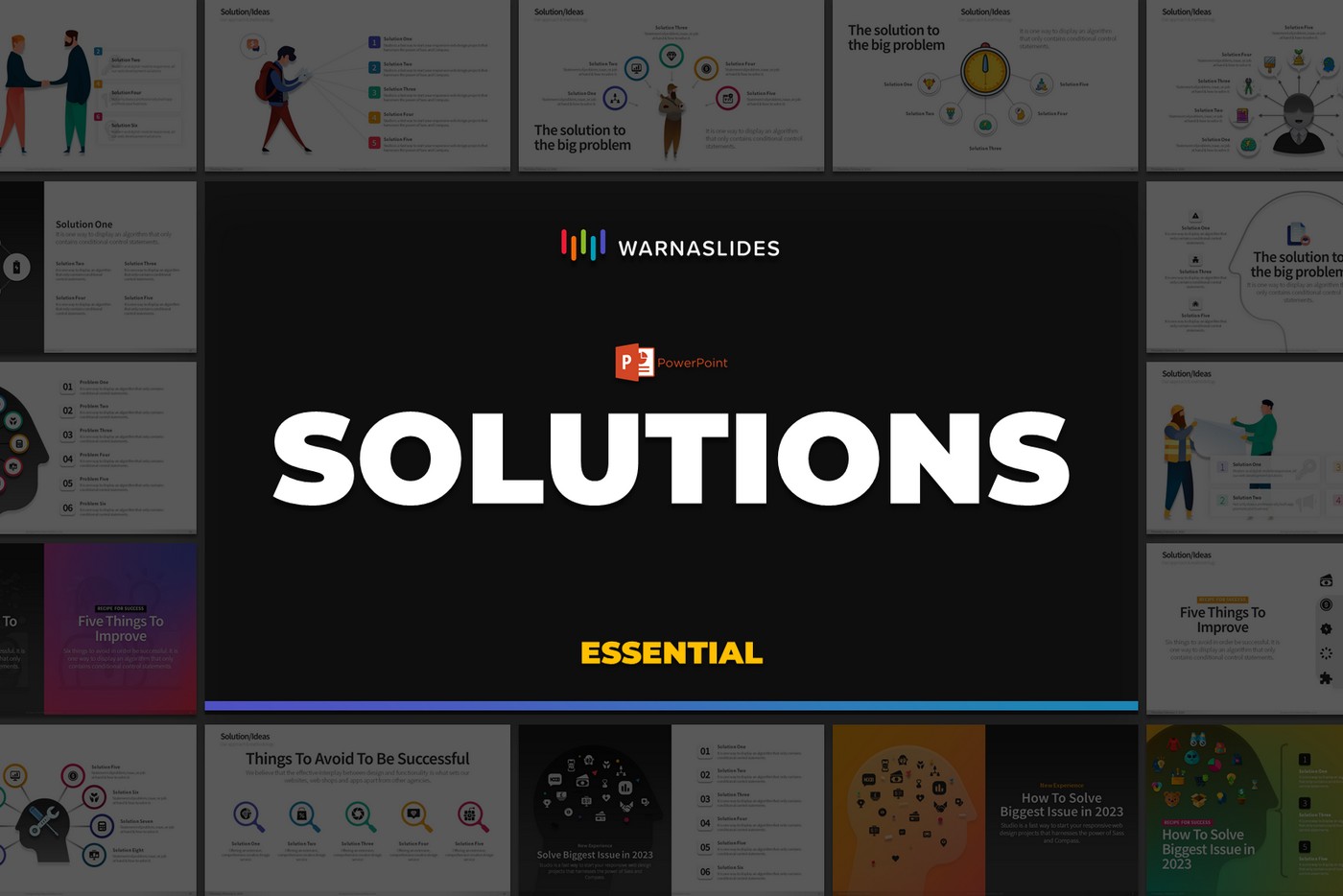 Solutions & Ideas PowerPoint Template, Presentation Templates ...