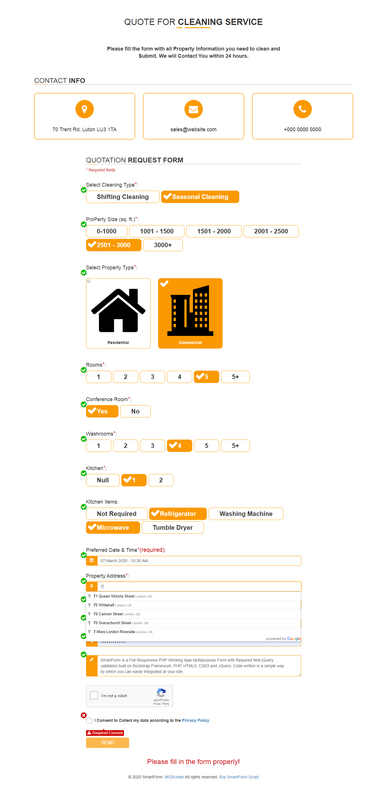Smartform Php Working Ajax Advanced Multipurpose Form By Mgscoder