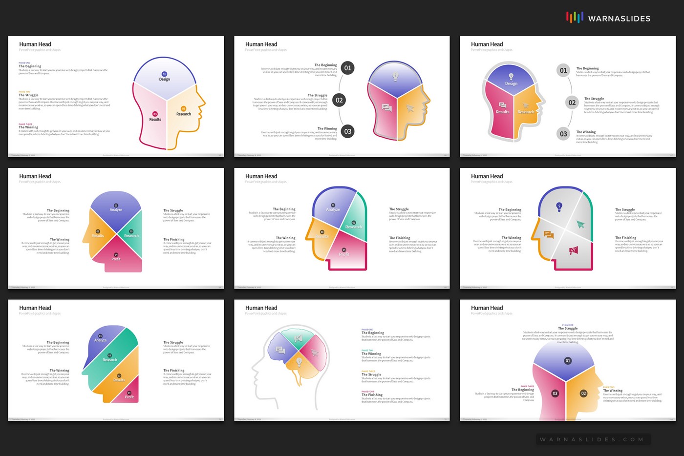 Human Head Shape PowerPoint Template, Presentation Templates | GraphicRiver