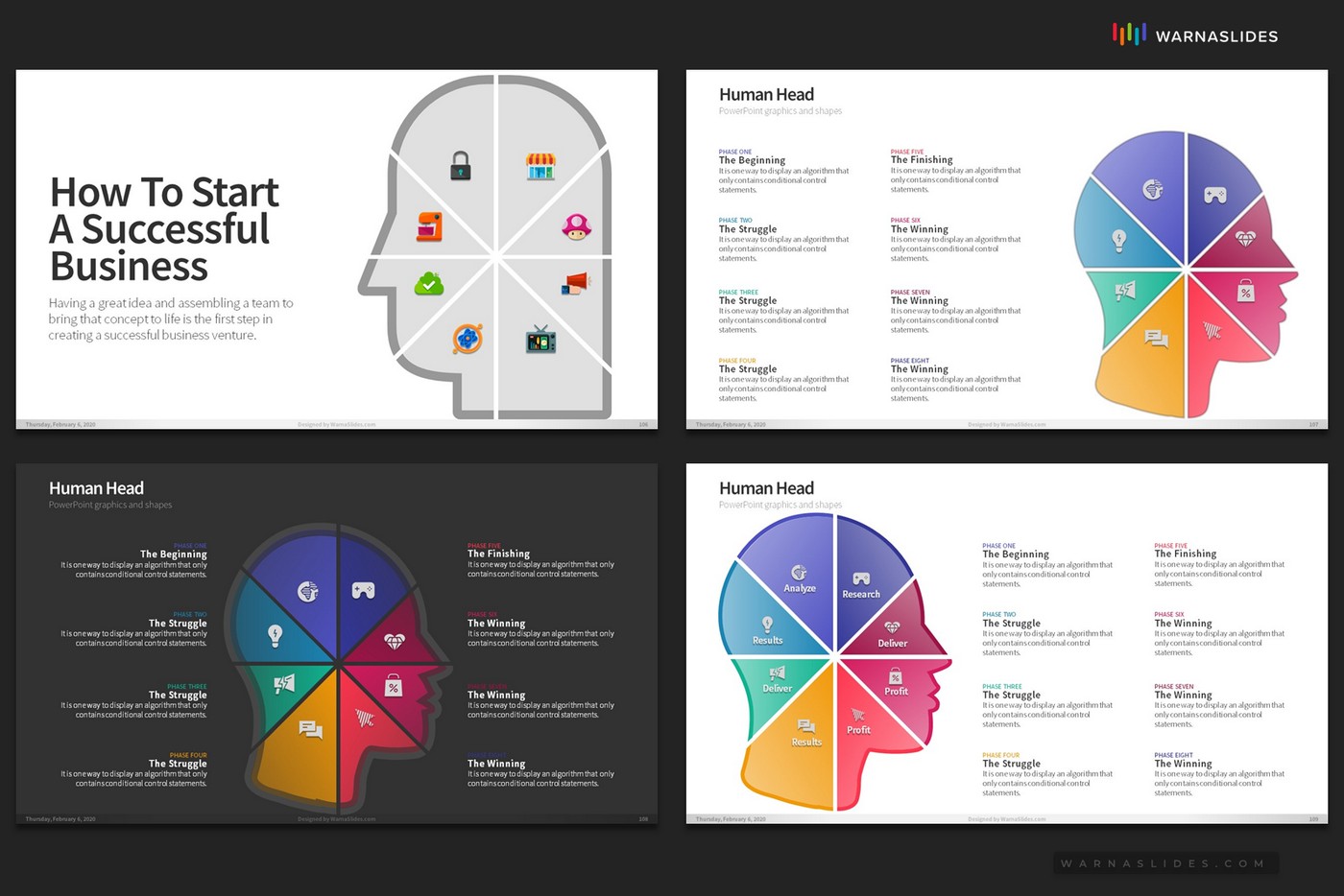 Human Head Shape PowerPoint Template, Presentation Templates | GraphicRiver