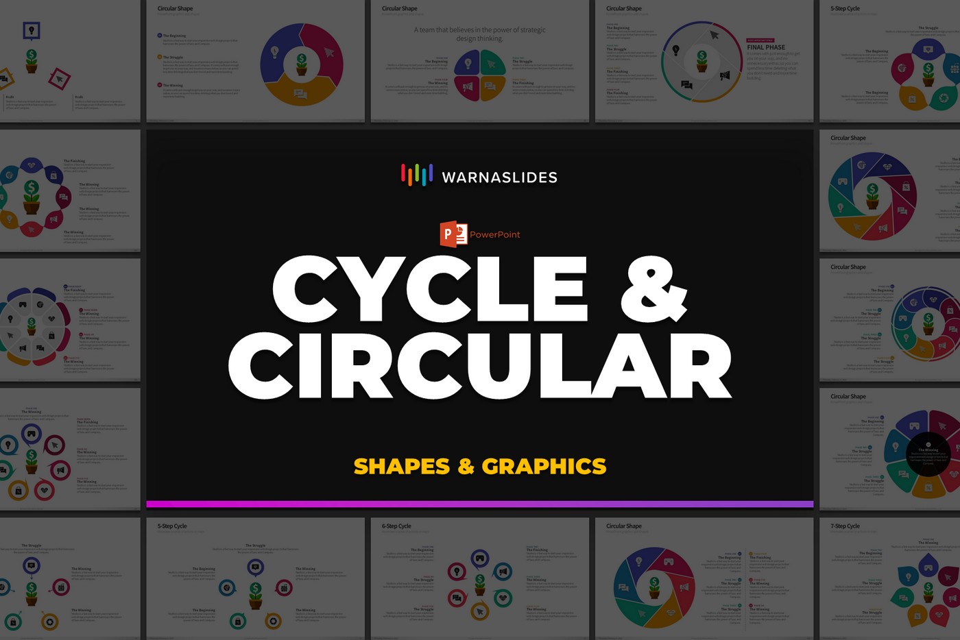 Cycle & Circular Shape PowerPoint Template, Presentation Templates
