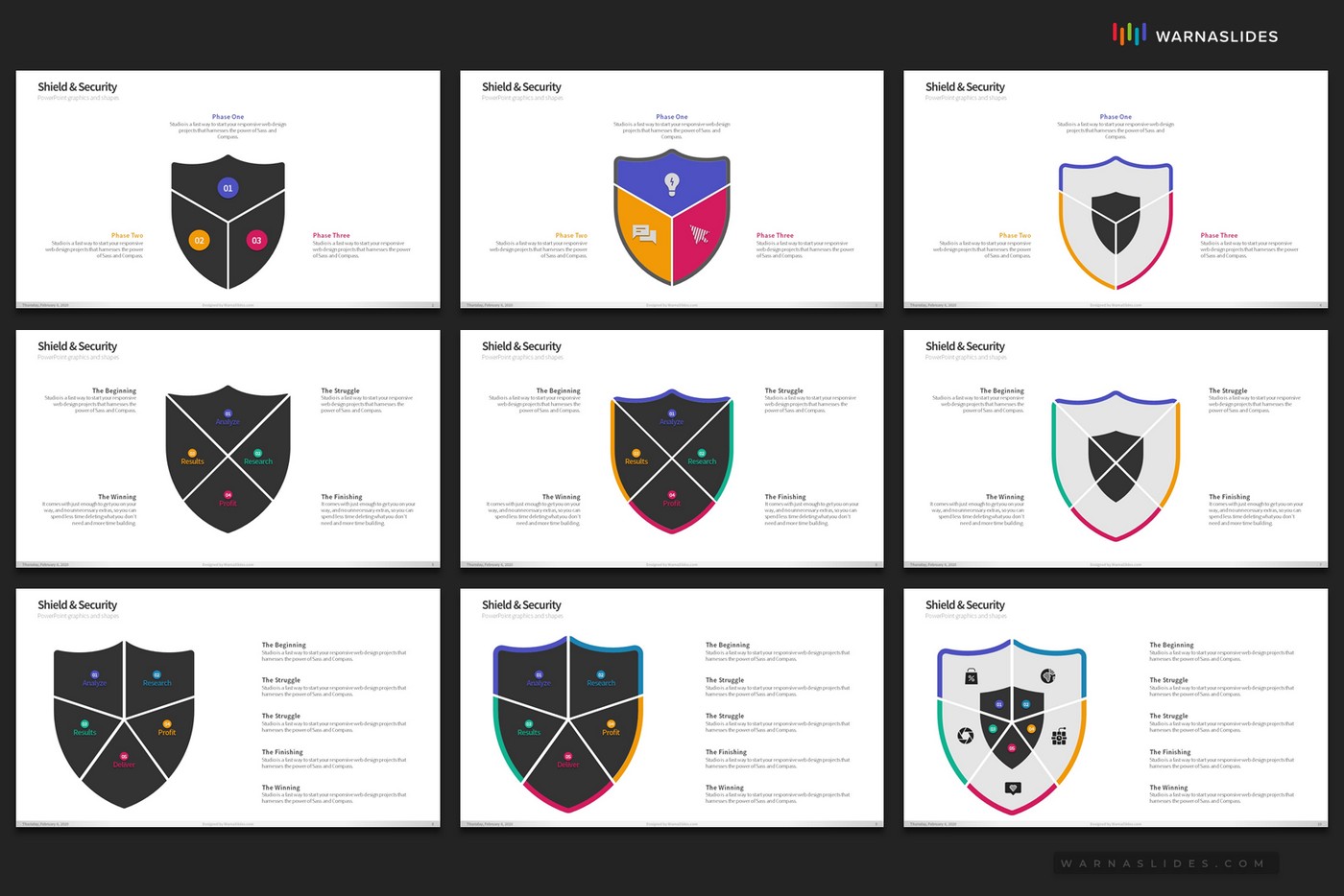 Shield & Security Shape PowerPoint Template, Presentation Templates