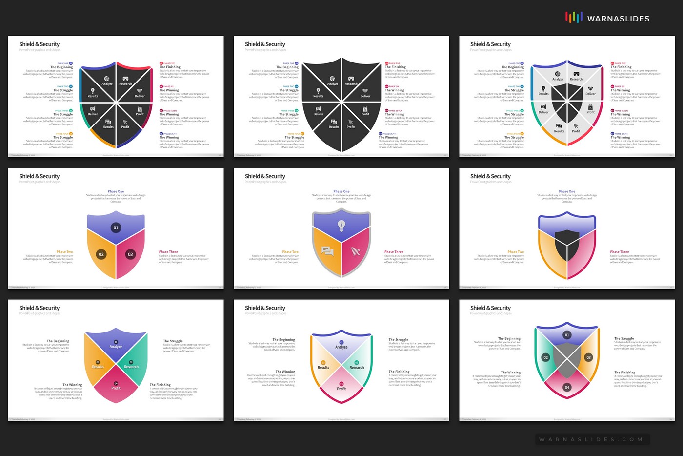 Shield & Security Shape PowerPoint Template, Presentation Templates