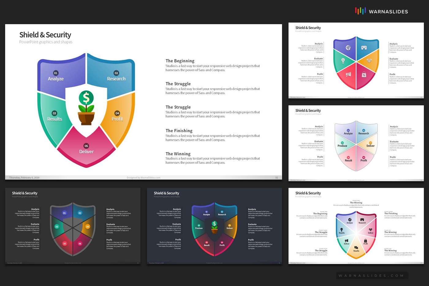 Shield & Security Shape PowerPoint Template, Presentation Templates
