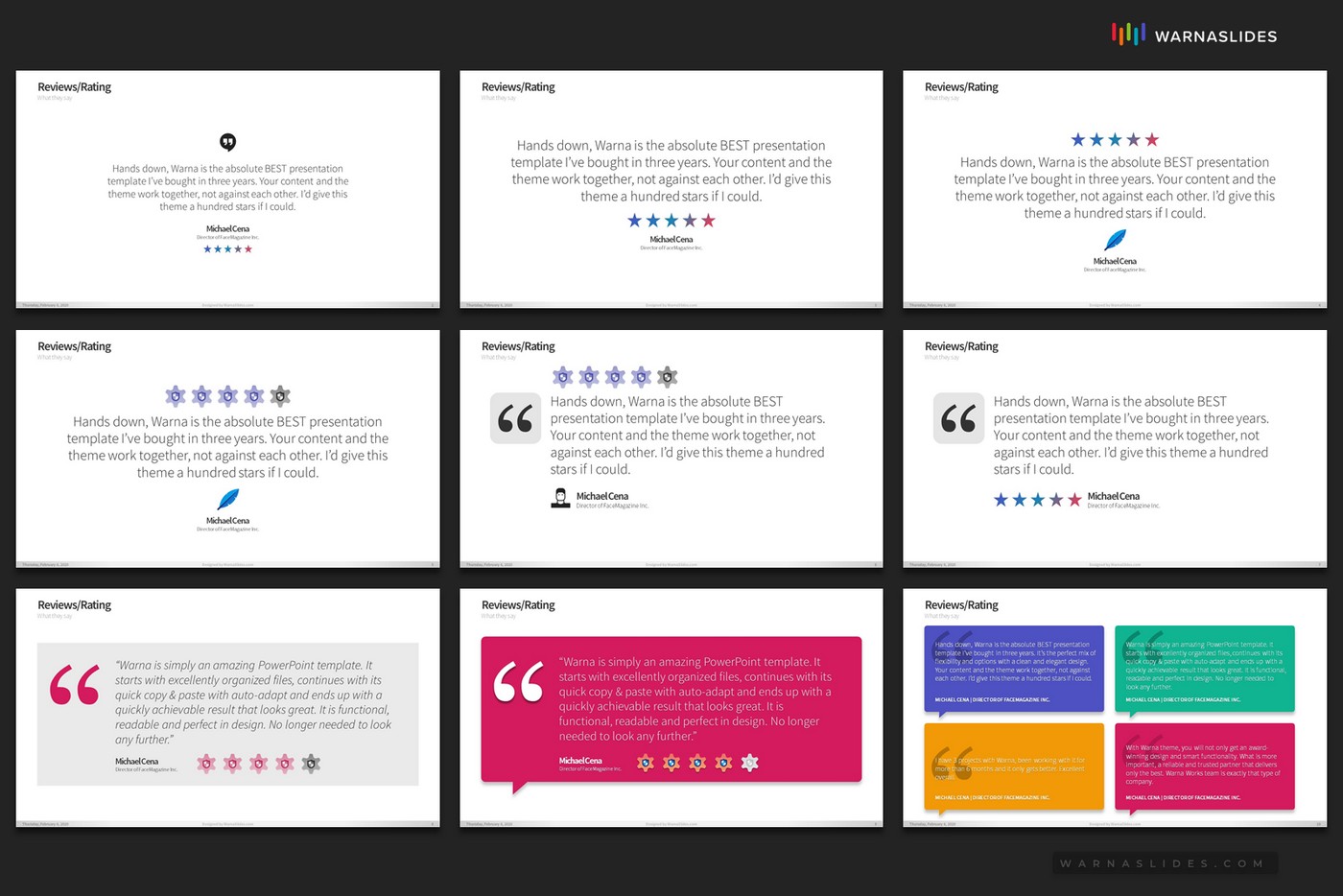Review & Testimonial PowerPoint Template, Presentation Templates ...