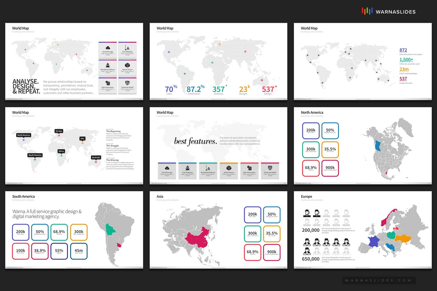 World Map Data PowerPoint Template, Presentation Templates | GraphicRiver