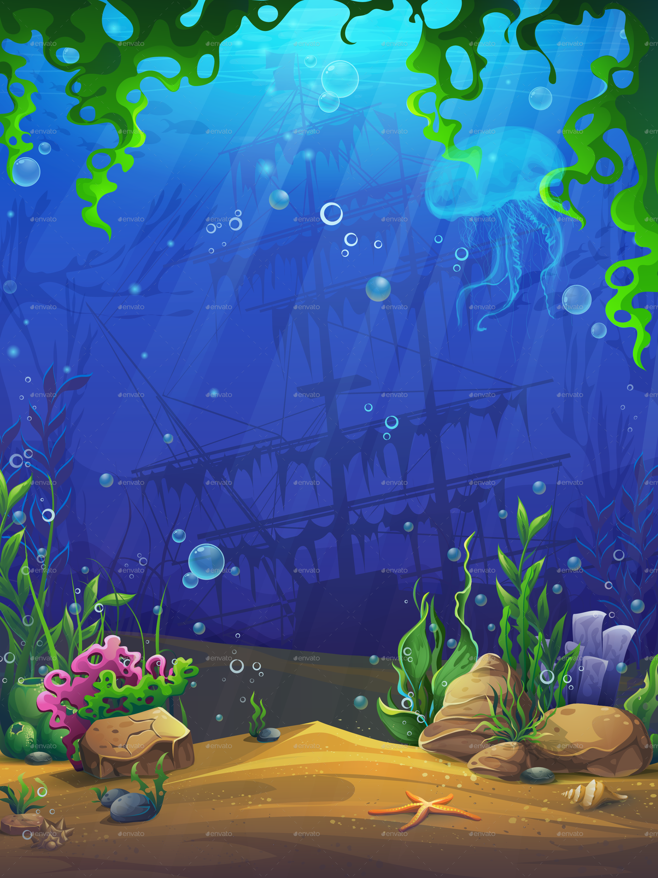 Fish World Match 3 for Tablets, Game Assets | GraphicRiver