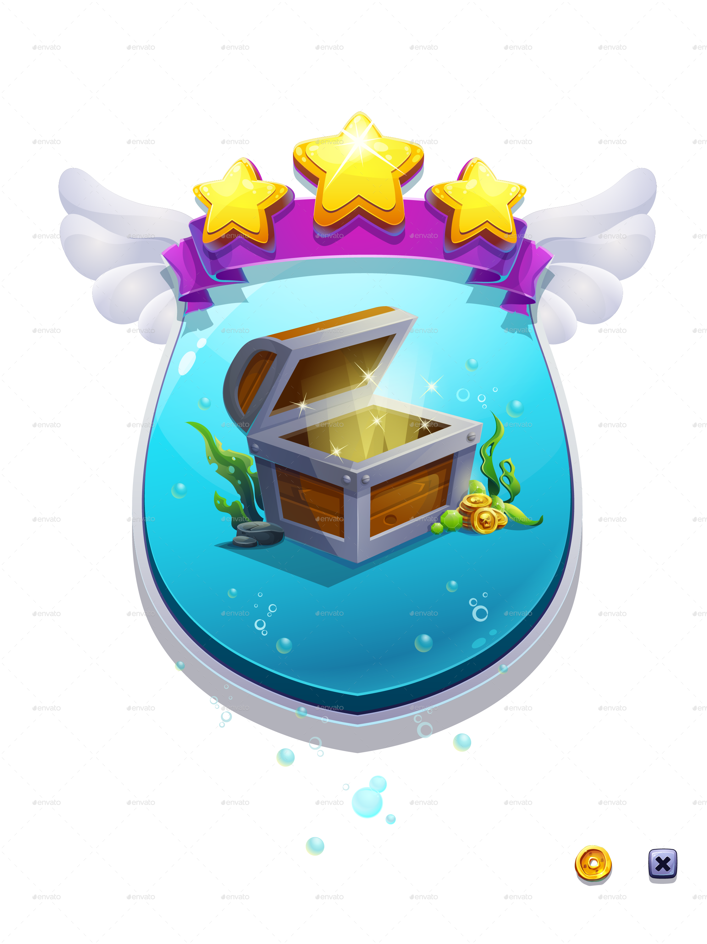 Fish World Match 3 for Tablets, Game Assets | GraphicRiver