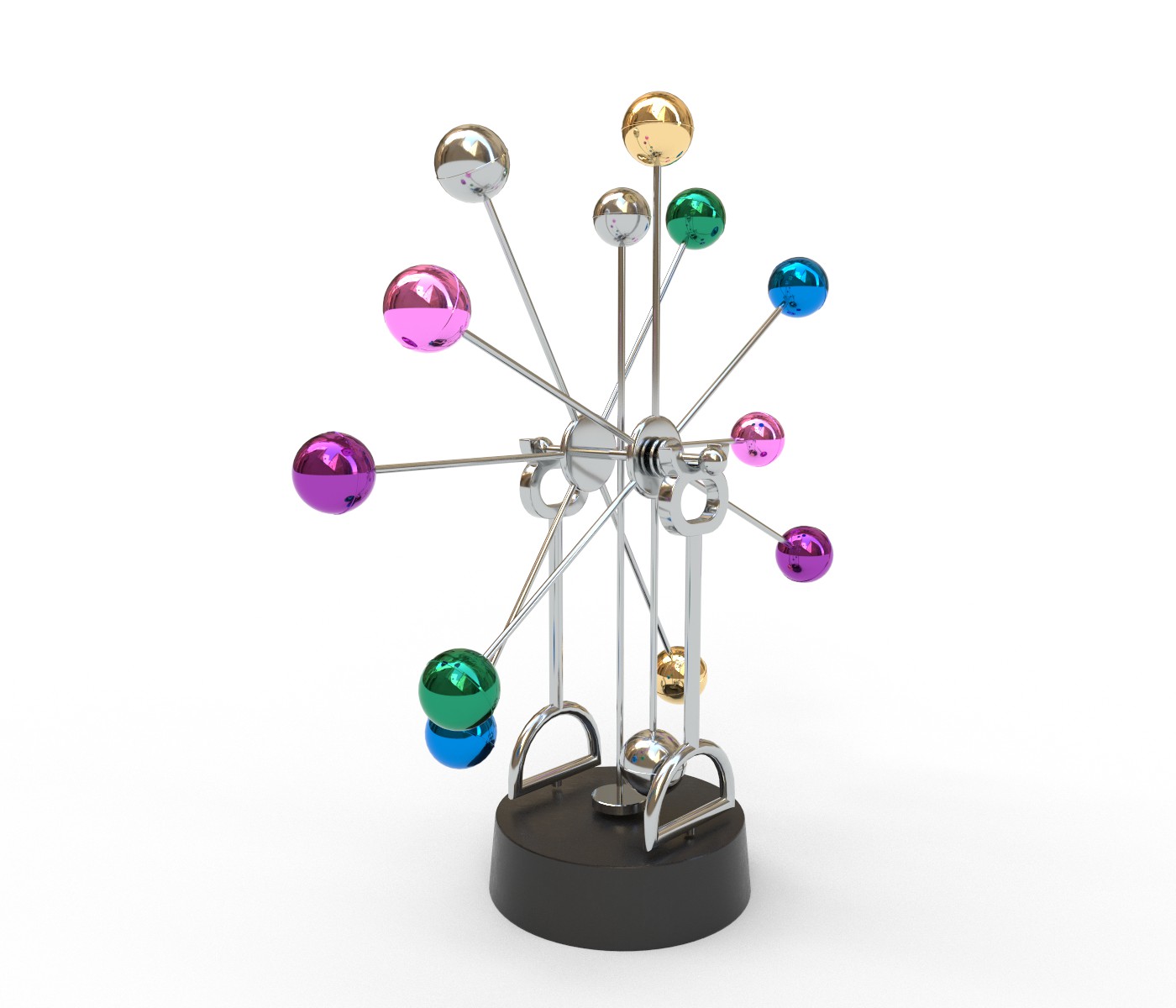 Newton pendulum creative rotating multi-colored eternal balls by ...